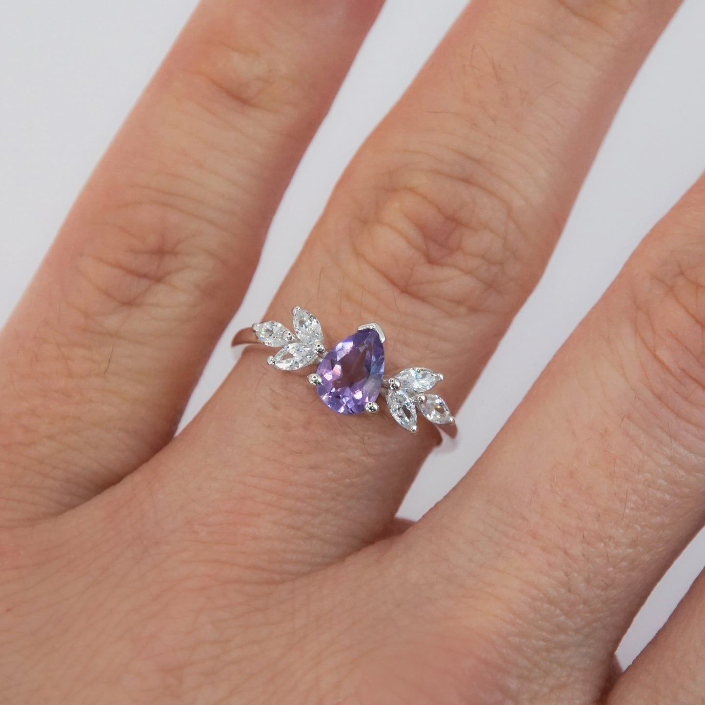 Sophia Ring - Amethyst and White Topaz – MOON CHILD